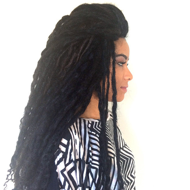 GODDESS FAUX LOC EXTENSIONS FULL SET (HUMAN HAIR 100 LOCS PERMANENT CL ...